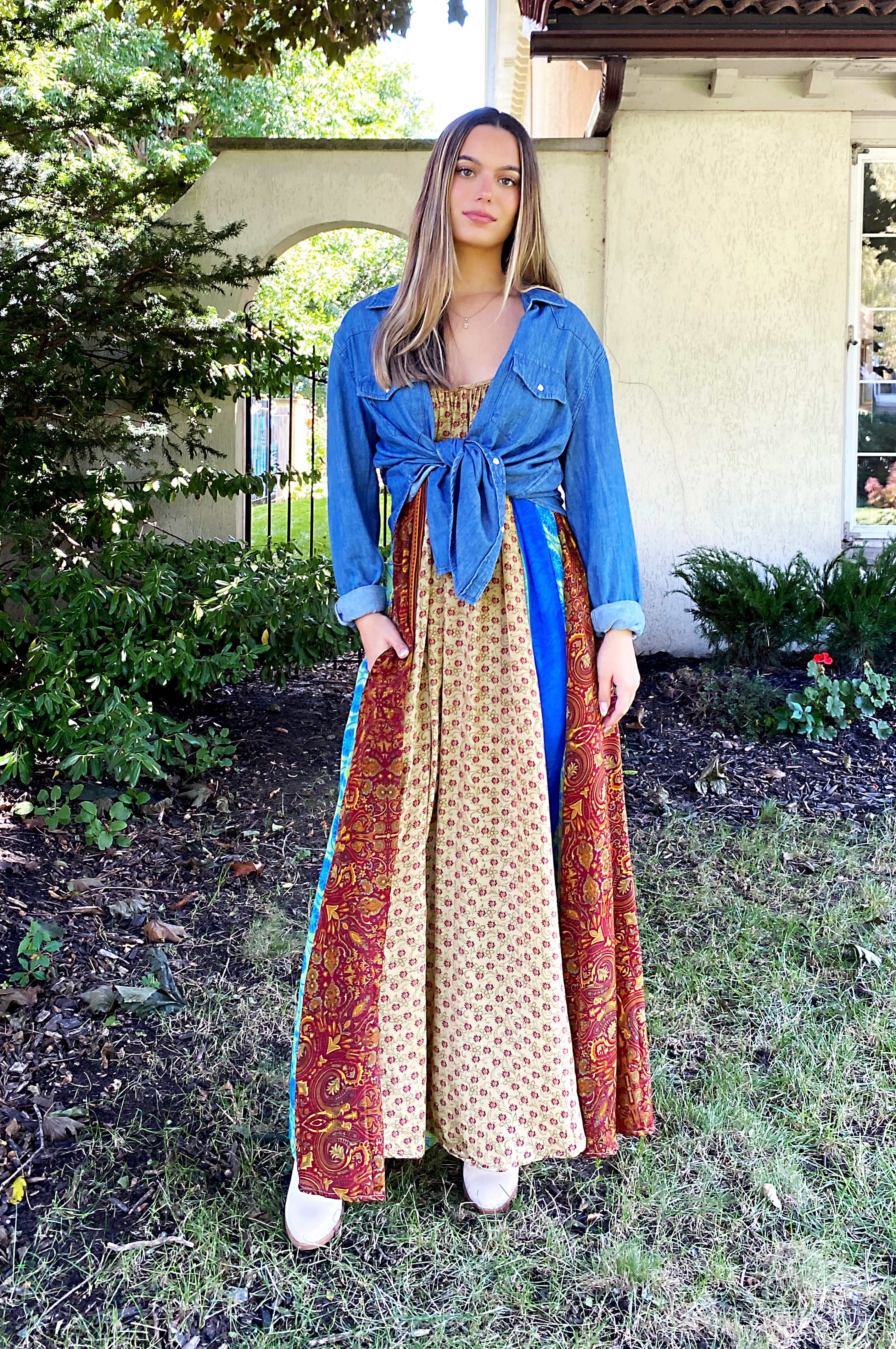 Star Gazer Multi Panel Dress - Upcycled - Mixed prints – Guruforlife
